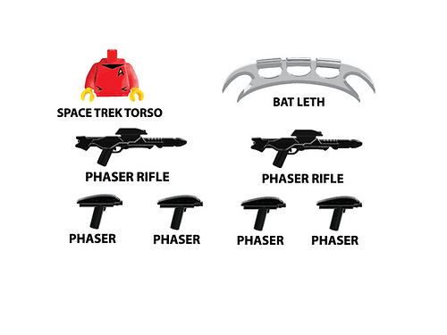 Space Trek Red Shirt Weapons Pack – Bricks & Minifigs Grand Rapids